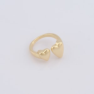 Gold Heart Ring, 18K Gold Filled Open End Ring, Fashion Ring, Gift for ...