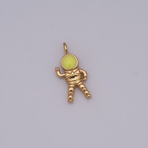 Enamel Gold Astronaut Pendant,18k Gold Filled Spaceman Charms,diy ...