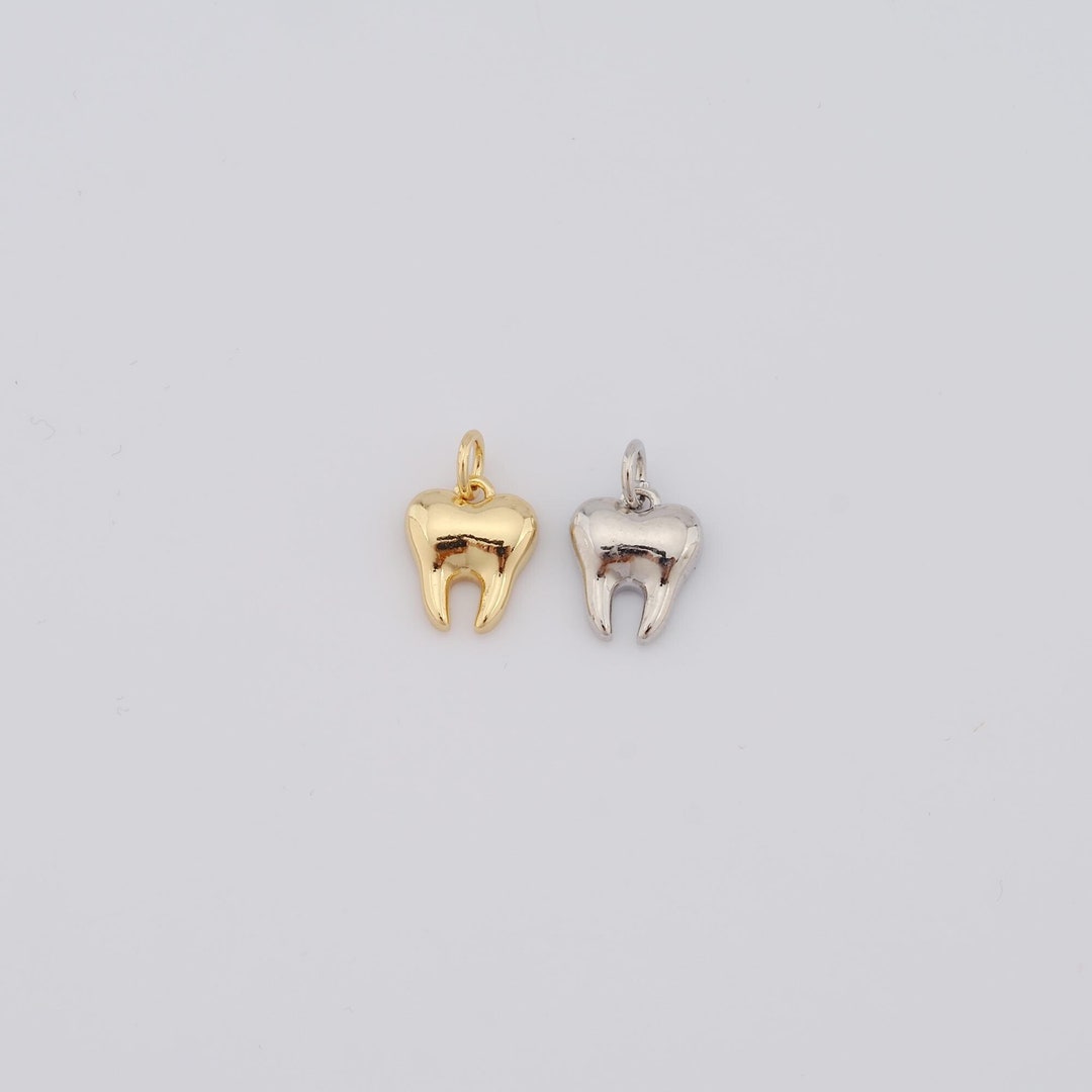 Gold Tooth Pendant, 18K Gold Filled Tooth Charms, DIY Jewelry Making ...