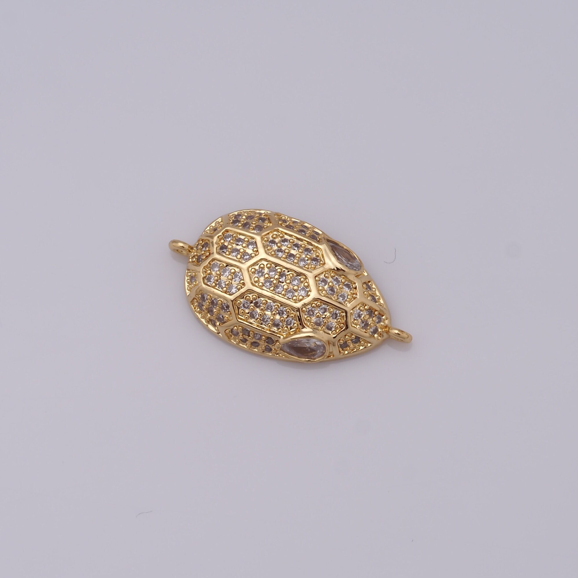Micropave Zirconia Gold Snakehead Connector,18k Gold Filled Snake ...