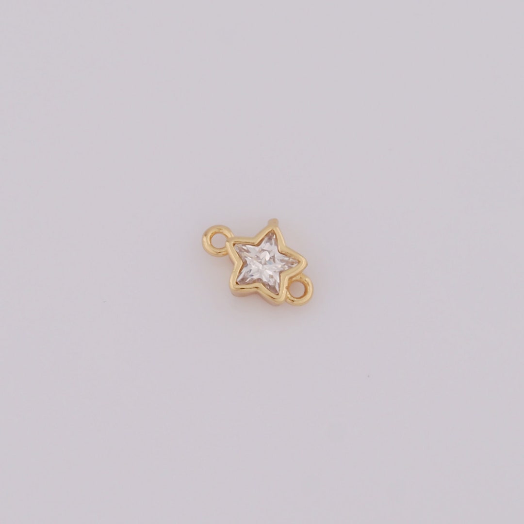 10 Pcs Gold CZ Star Connector, 18K Gold Filled Star Connector,star ...