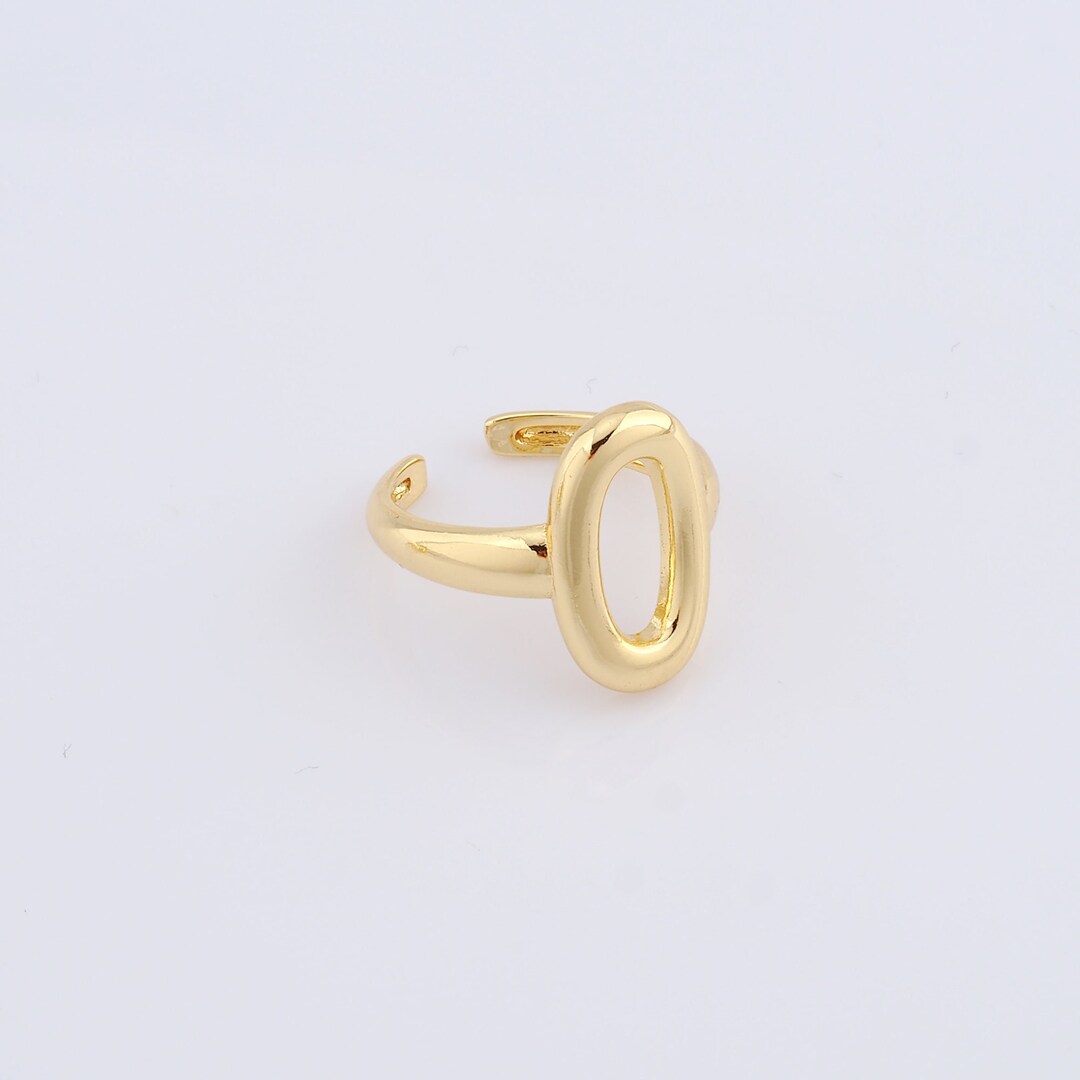 Gold Oval Ring, 18K Gold Filled Open End Ring, Fashion Ring, Gift for ...