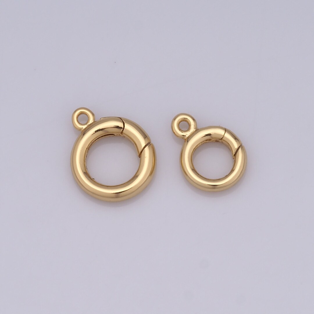 Round Clasp, 18K Gold Filled Spring Clasp, DIY Jewelry Making Findings ...