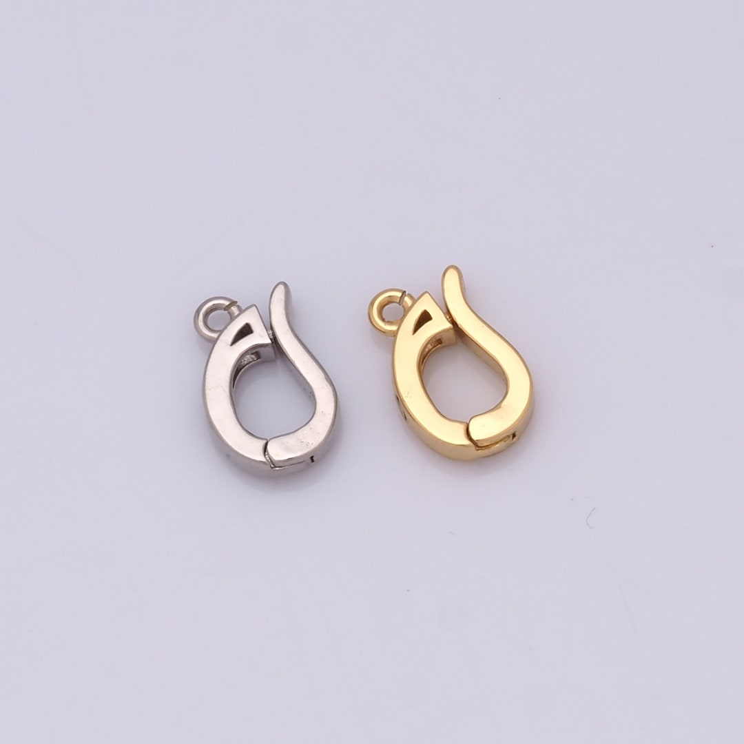 Silver Clasp Charm, 18K Gold Filled Open Clasp Charms, DIY Jewelry ...