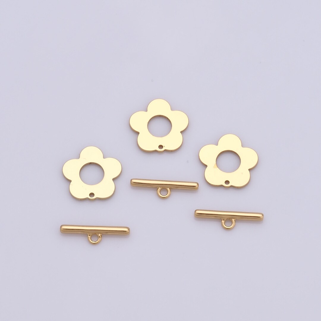 Flower OT Clasp, 18K Gold Filled Necklace Bracelet Attachment Clasp, DIY Jewelry Making Findings ...