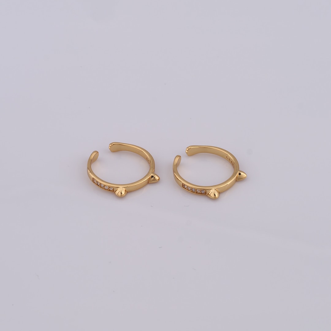 Micropave Zirconia Cat Ear Ring, 18K Gold Filled Open End Ring, Fashion Ring, Gift for Her - Etsy