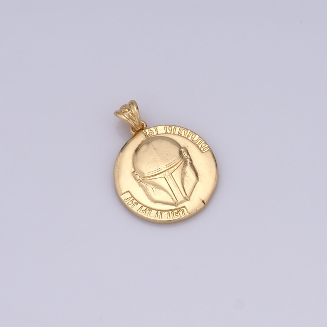 Alloy Character Head Pendant, 18K Gold Filled Disc Charms, DIY Jewelry ...
