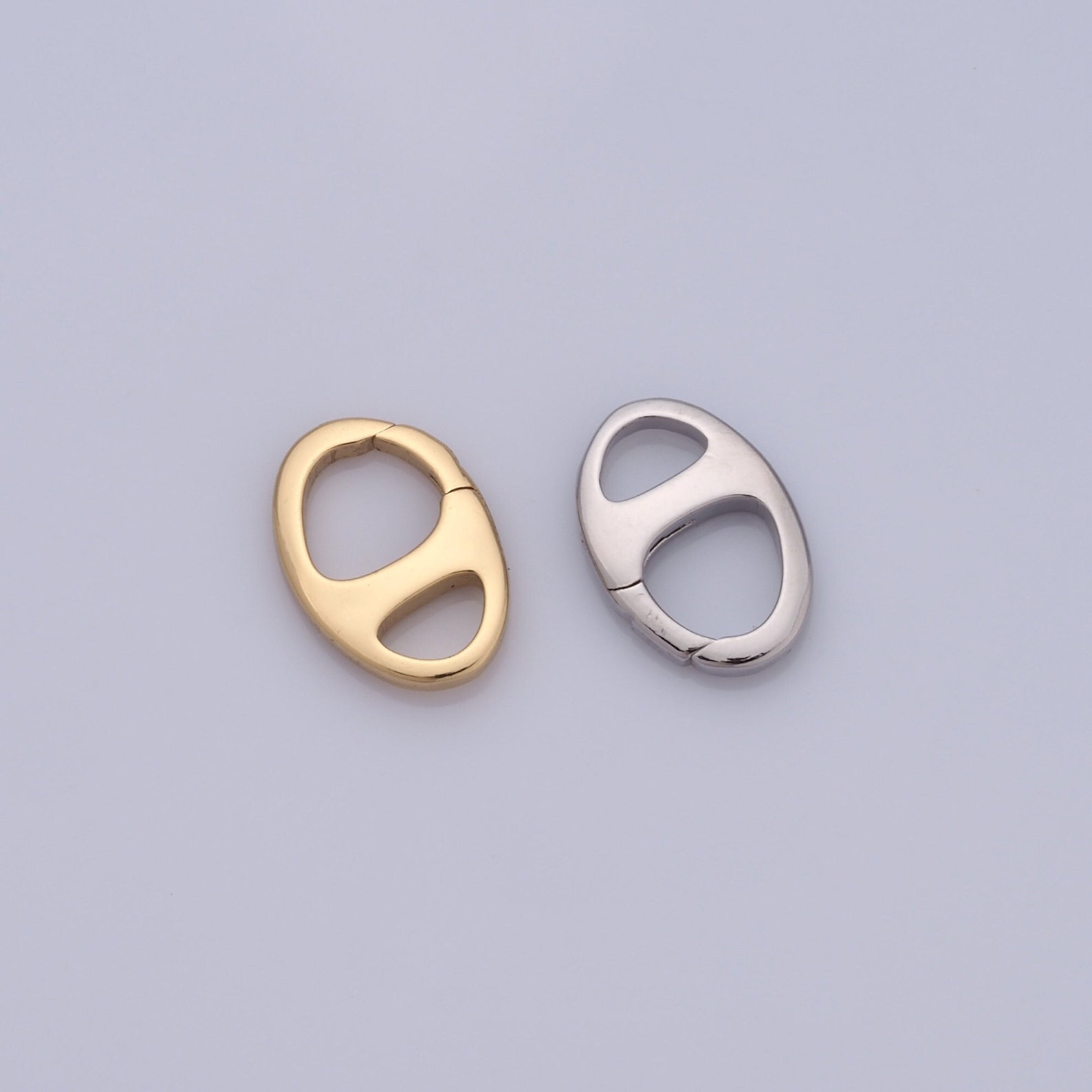 Silver Oval Figure 8 Clasp, 18K Gold Filled Spring Clasp, DIY Jewelry ...