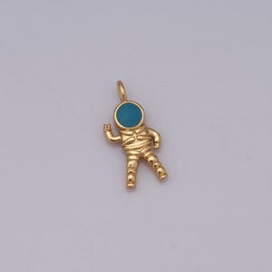 Enamel Gold Astronaut Pendant,18k Gold Filled Spaceman Charms,diy ...