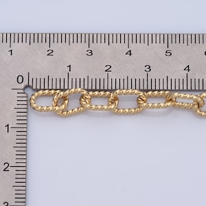 Golden Paper Clip Chains, 18K Gold Filled Oval Twisted Chains，three ...