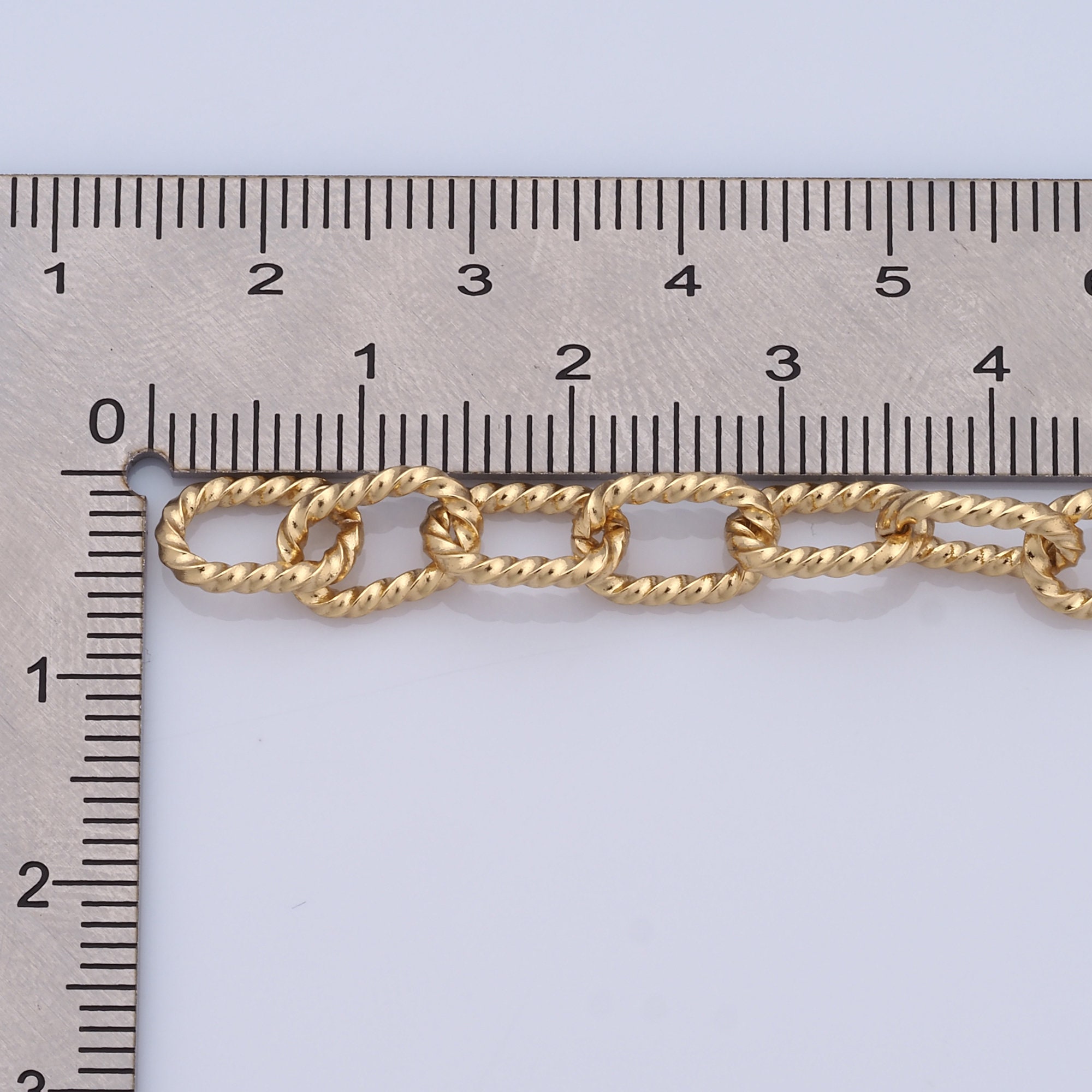 Golden Paper Clip Chains, 18K Gold Filled Oval Twisted Chains，three ...