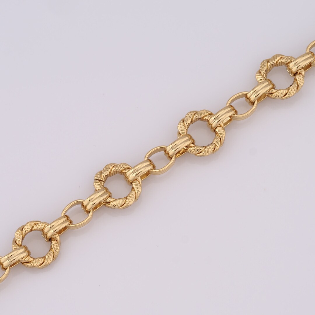 Gold Round Chain, 18K Gold Filled Twisted Chain, Oval Chain, DIY ...