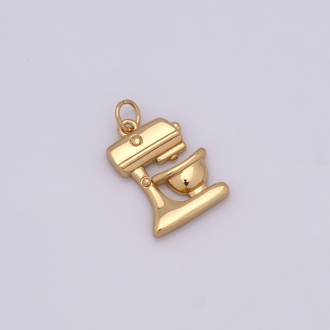 Gold Stand Mixer Pendant, 18K Gold Filled Stand Mixer Charms, DIY ...