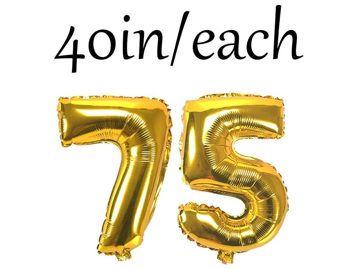 Happy 75th Birthday Banner Balloons Set for 75 Years Old | Etsy