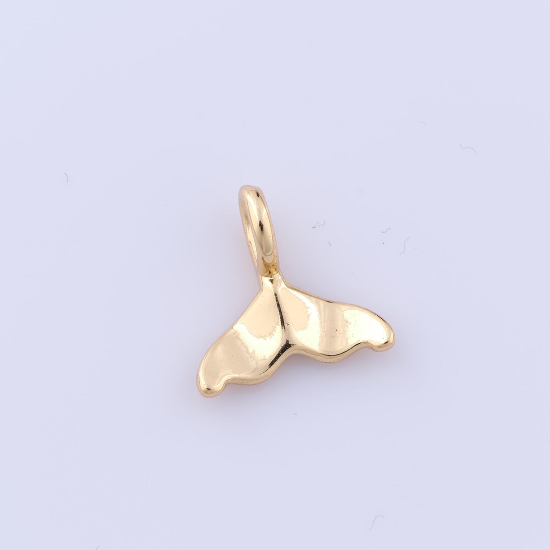 10 Pcs，gold Fishtail Pendant, 18K Gold Filled Fishtail Charms, DIY ...
