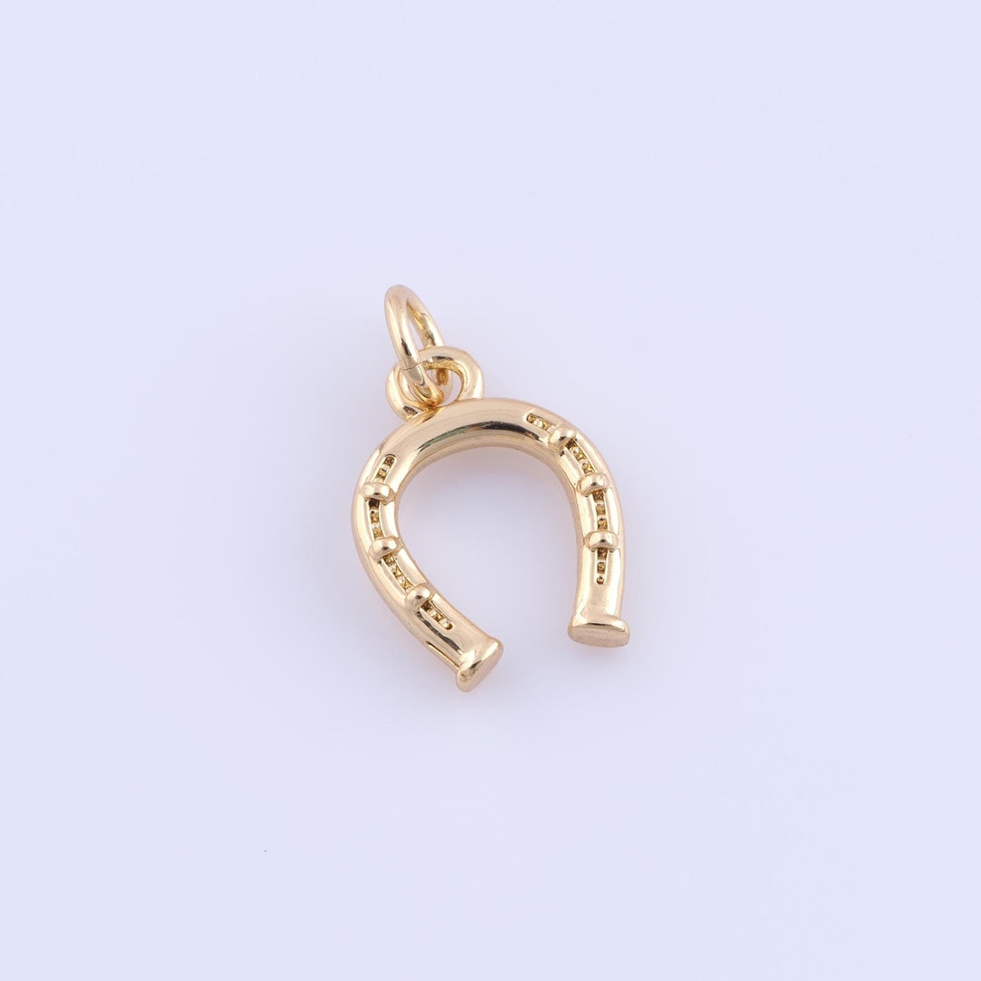 10 Pcs,gold U-shape Pendant, 18K Gold Filled Magnet Charms, DIY Jewelry ...