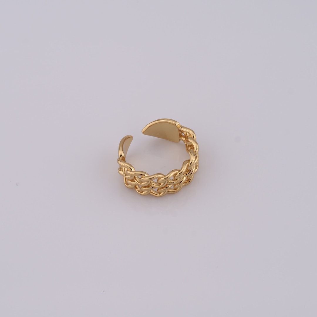 Gold Chain Ring, 18K Gold Filled Open End Ring, Fashion Ring, Gift for ...
