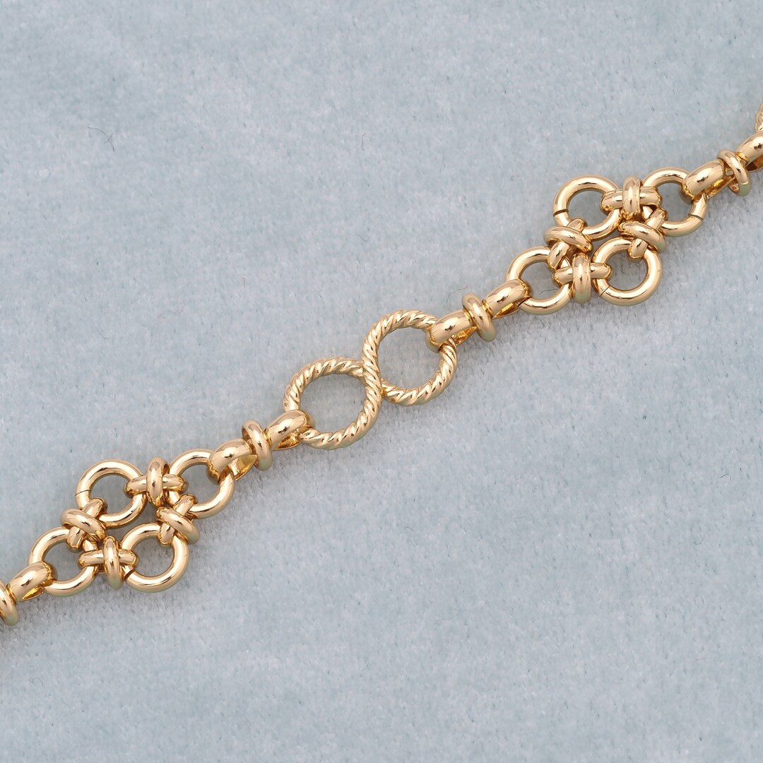 Gold Tone Figure 8 Chains，18k Gold Filled Ring Clasp Chains, DIY ...
