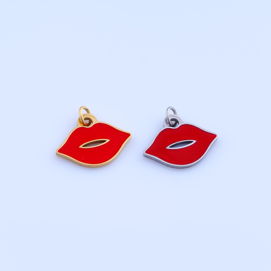 Steel Lips Pendant,enamel Lips Charms,stainless Steel Lips Charms, DIY ...