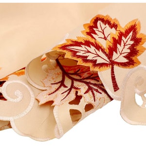 15 X 67 Inch Embroidered Maple Leaves Table Runner Handmade - Etsy
