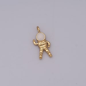 Enamel Gold Astronaut Pendant,18k Gold Filled Spaceman Charms,diy ...