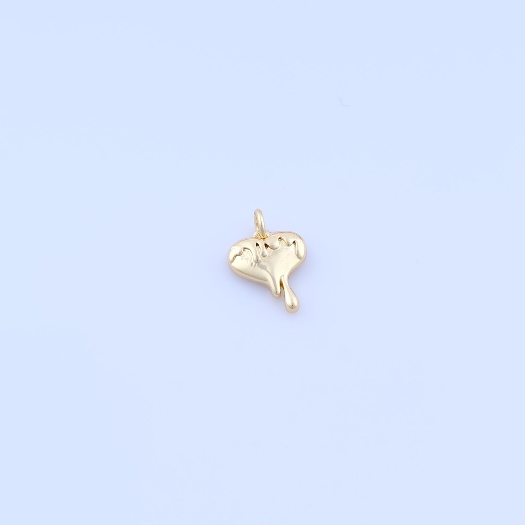 5 Pcs Gold Heart Pendant, 18K Gold Filled Love Charms,heart Charms, DIY ...