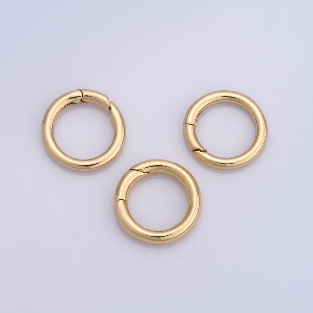 Gold Round Clasp, 18K Gold Filled Spring Clasp, DIY Jewelry Making ...