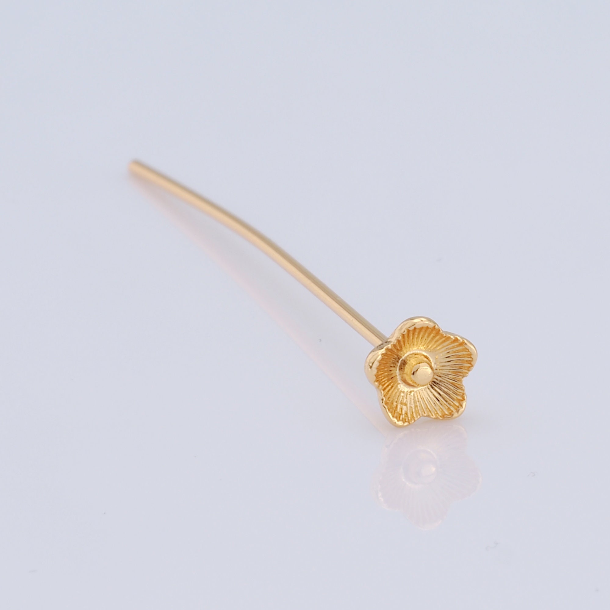 10 Pcs 18K Gold Filled Flower Head Pins,gold Ball Head Pins,head Pins ...
