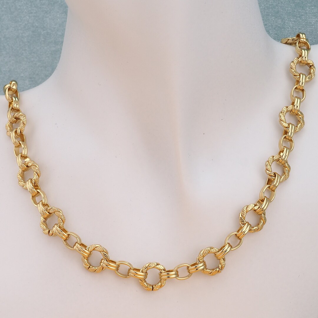 Round Rope Necklace, 18K Gold Filled Adjustable Necklace, Oval Necklace ...