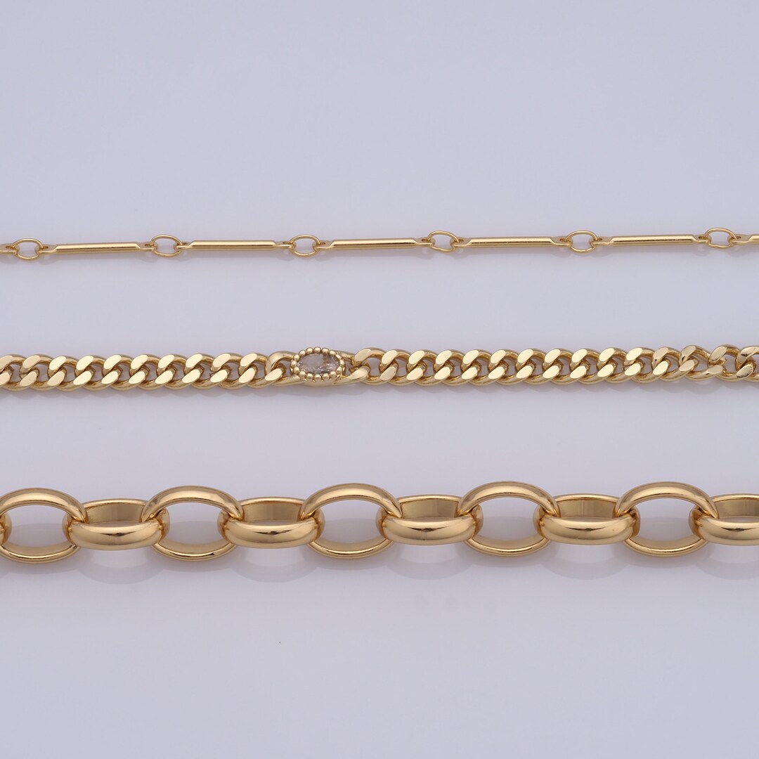 Zirconia Gold Colored Collarbone Chains, 18K Gold Filled O-ring Chains ...