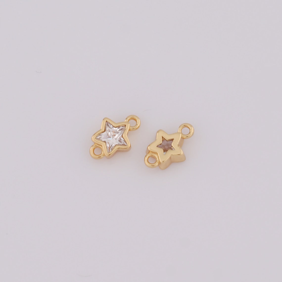 10 Pcs Gold CZ Star Connector, 18K Gold Filled Star Connector,star ...