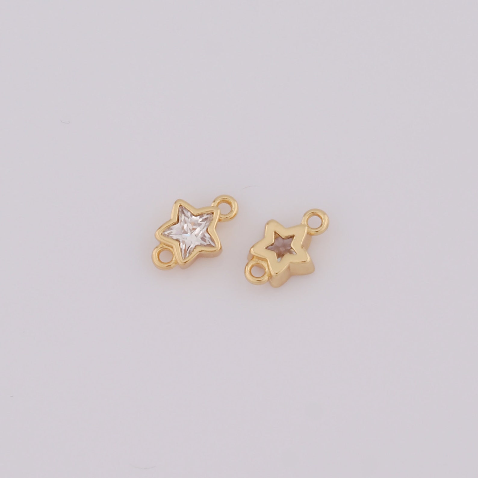 10 Pcs Gold CZ Star Connector, 18K Gold Filled Star Connector,star ...