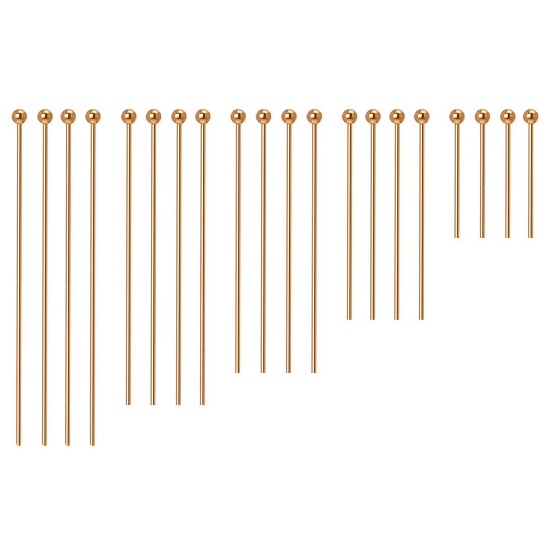 100 Pcs 18K Gold Filled Ball Head Pins,jewelry Making Accessories ...