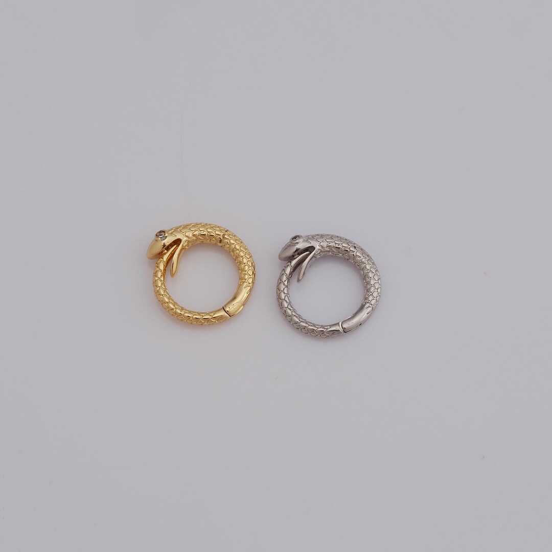 Gold Snake Clasp, 18K Gold Filled Round Clasp, Open End Clasp, DIY ...