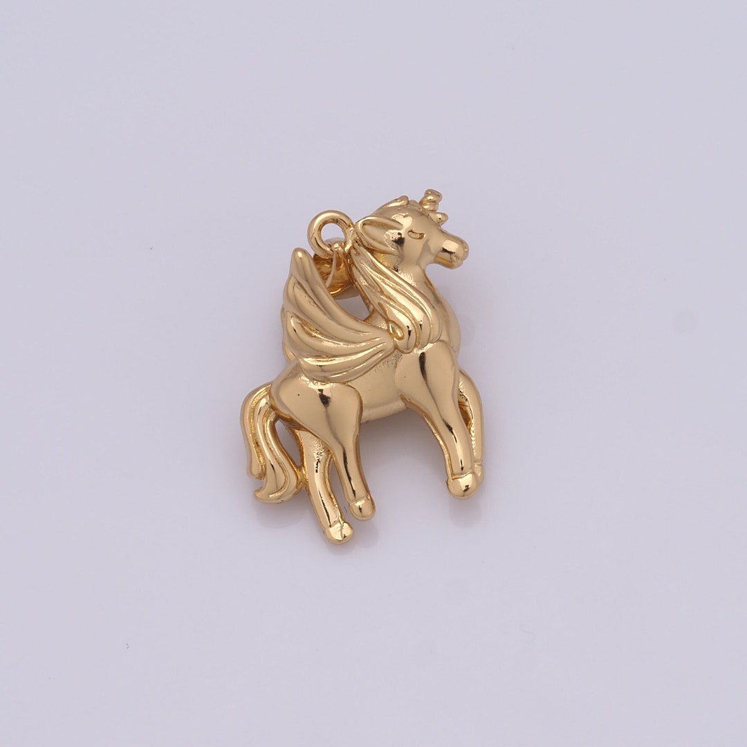 Pegasus Pendant, 18K Gold Filled Horse Charms, Animal Charms, DIY ...