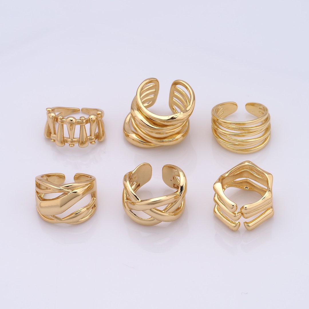 Gold Line Rings,18k Gold Filled Bar Rings,wide Rings,minimalist Ring ...