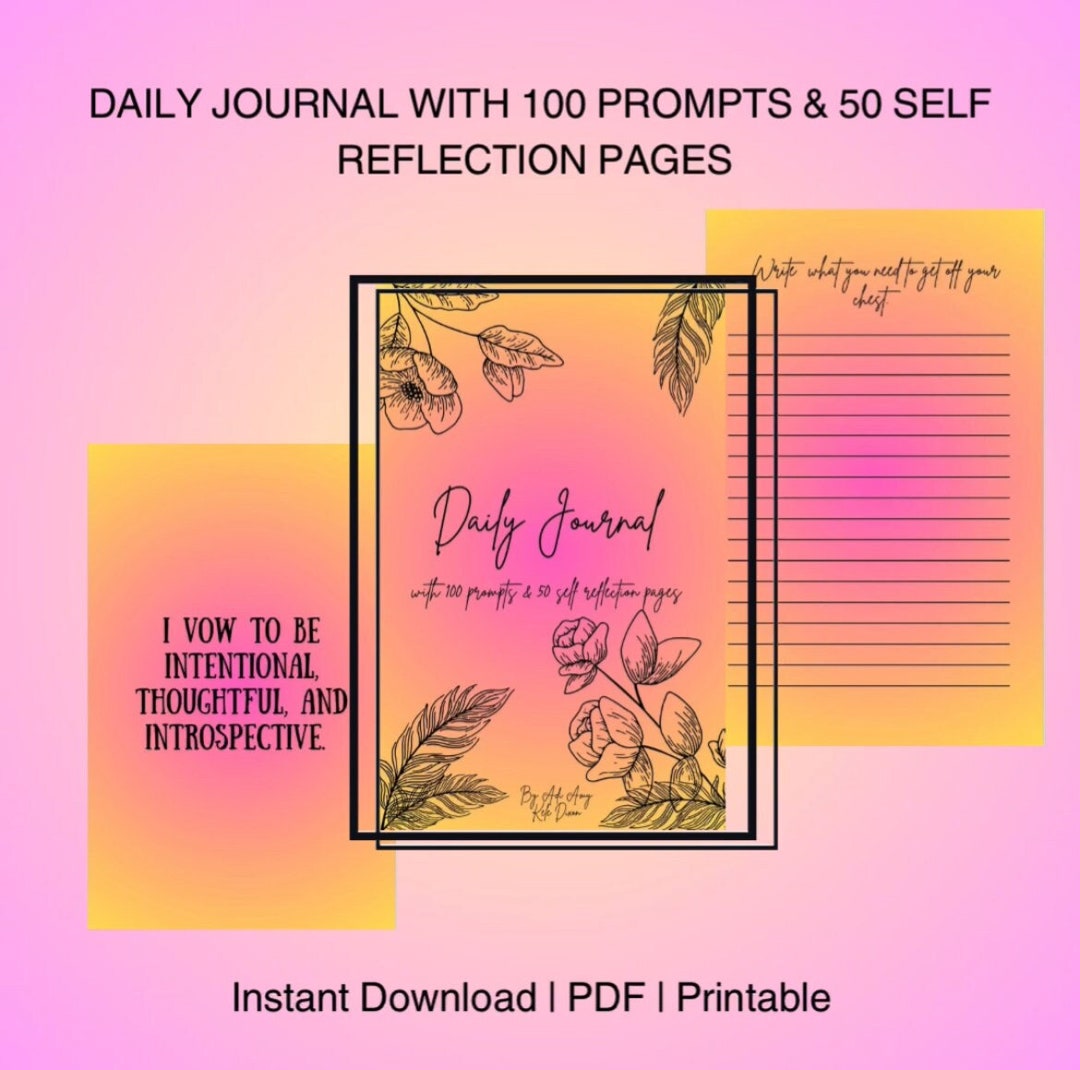 Daily Prompt Journal Printable Women’s Mental Health Digital Journal ...