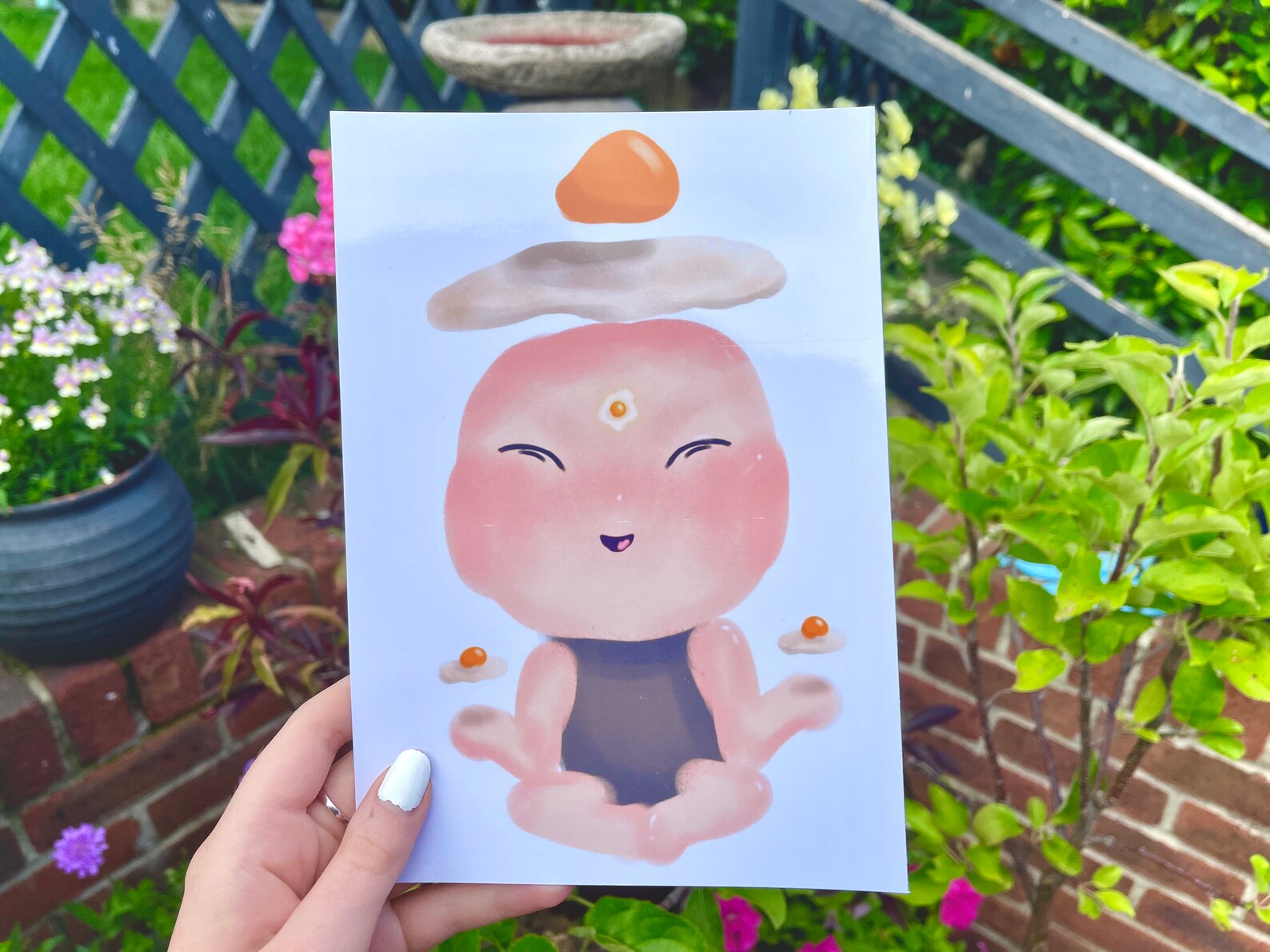 Happy eggy boy cute art print a5 print kawaii süßes | Etsy