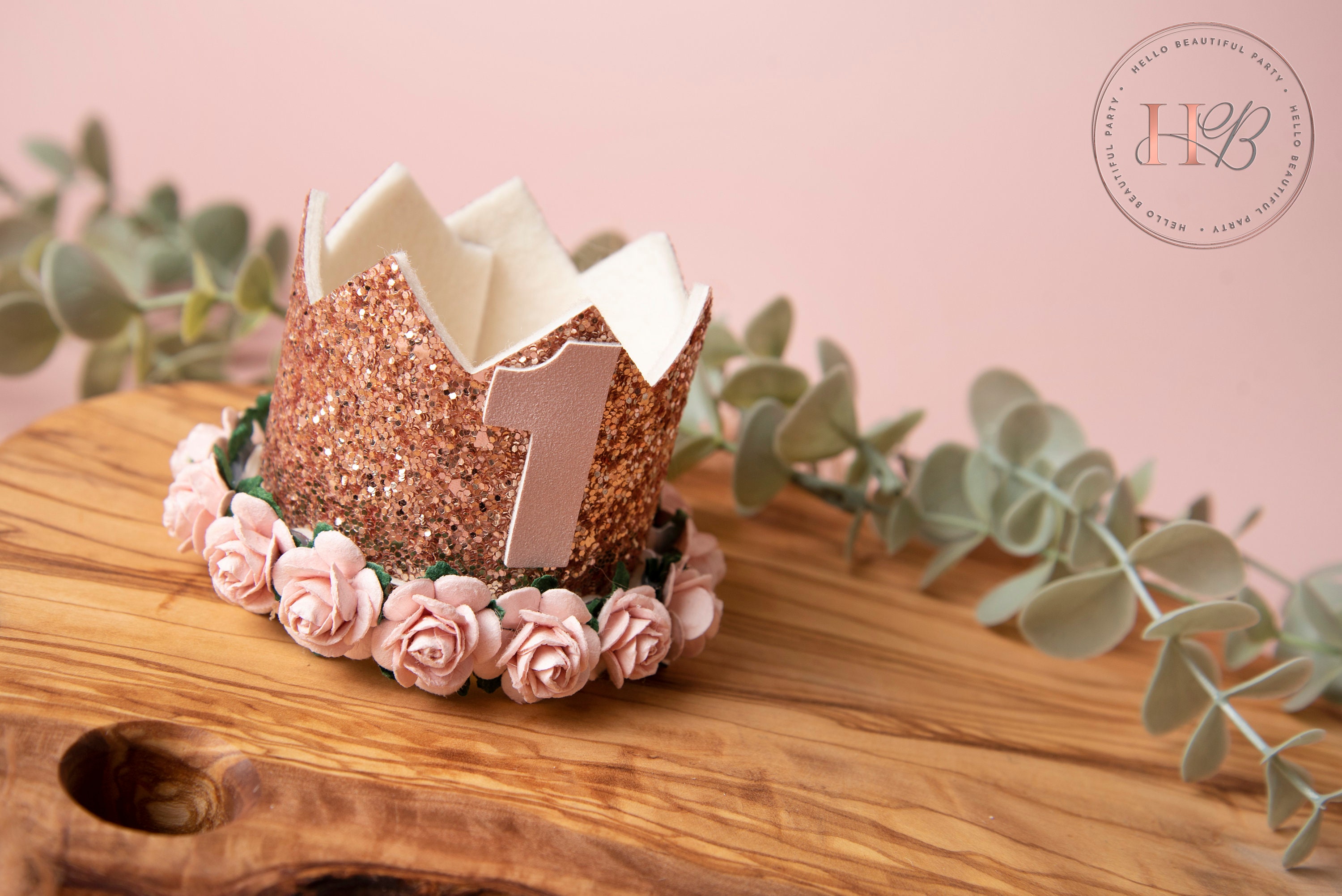 Rose Gold Birthday Crown 1st Birthday Crown 2nd Birthday - Etsy UK