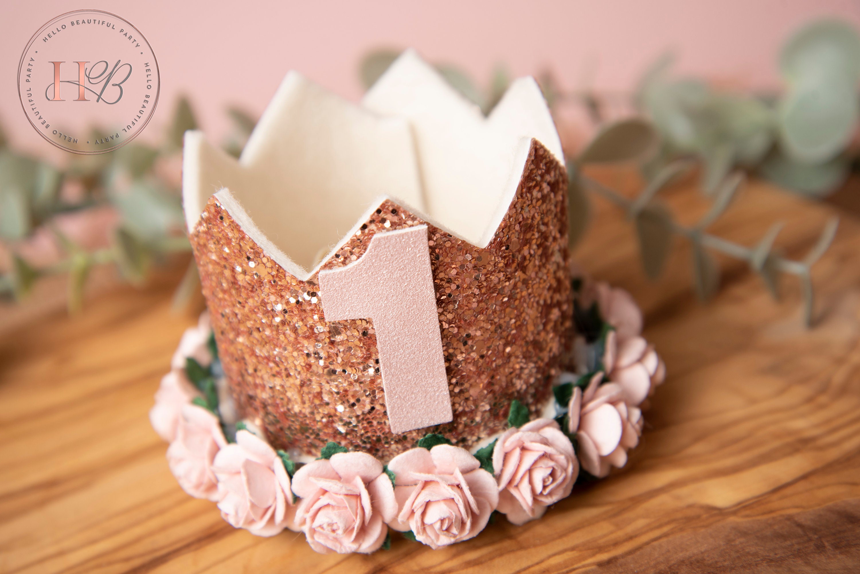 Rose Gold Birthday Crown 1st Birthday Crown 2nd Birthday - Etsy UK