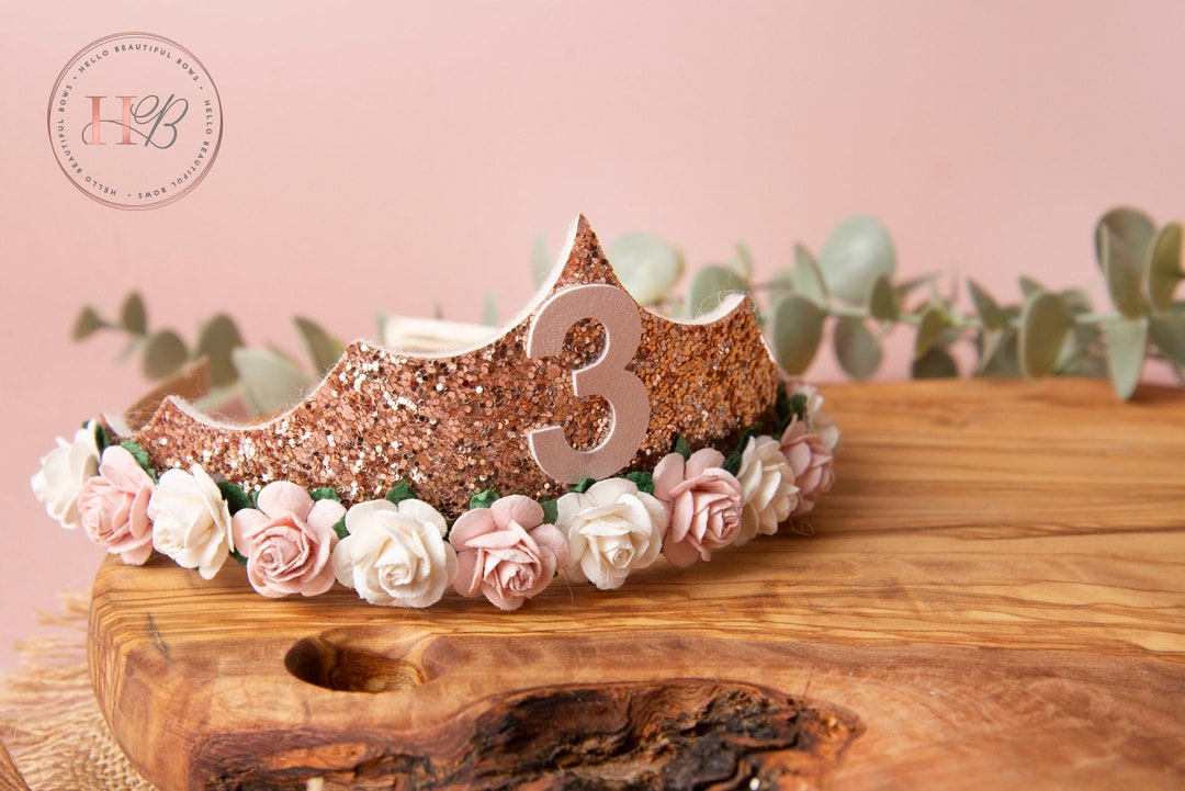 Custom Birthday Tiara Princess Crown Floral Tiara Birthday Crown ...