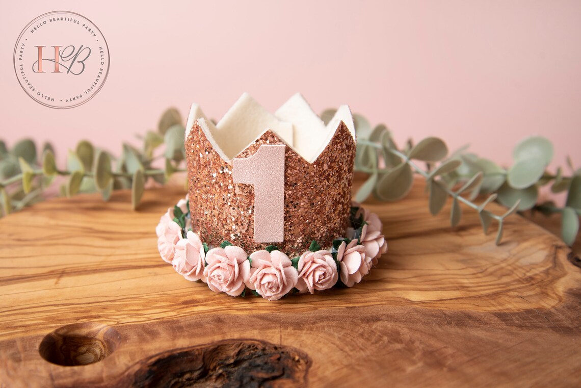 Rose Gold Birthday Crown 1st Birthday Crown 2nd Birthday | Etsy UK