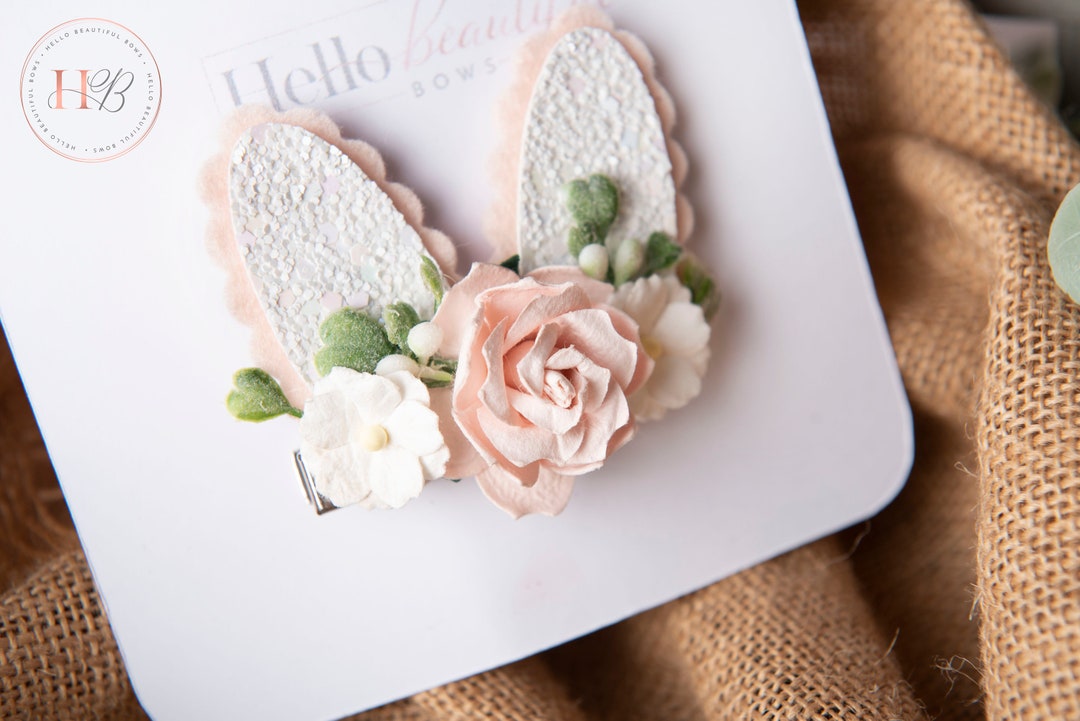 Spring Bunny Ears Clips, Easter Bunny Clip, , Flower Clip - Etsy