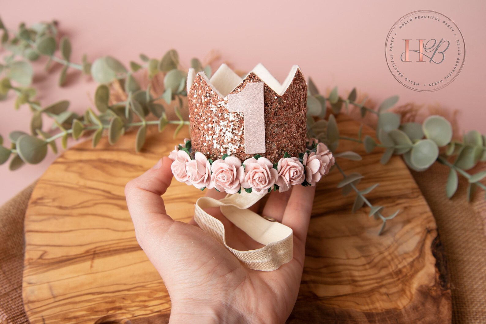 Rose Gold Birthday Crown, 1st Birthday Crown, 2nd Birthday Crown, Cake ...
