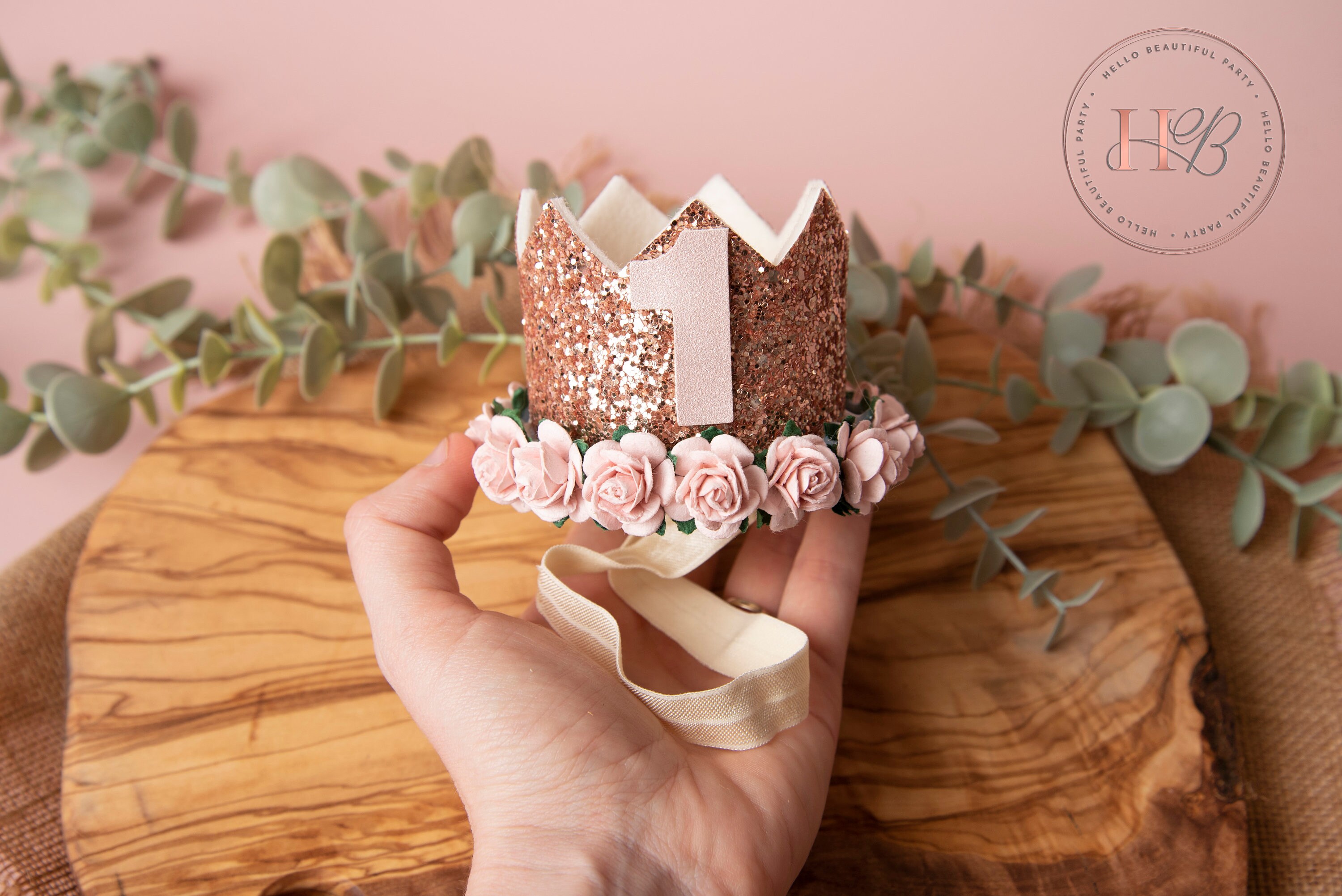 Rose Gold Birthday Crown, 1st Birthday Crown, 2nd Birthday Crown, Cake ...
