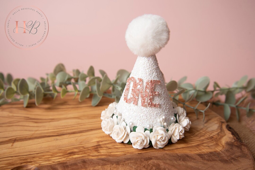 Personalised Party Hat All Ages Floral Birthday Hat Customised Birthday ...
