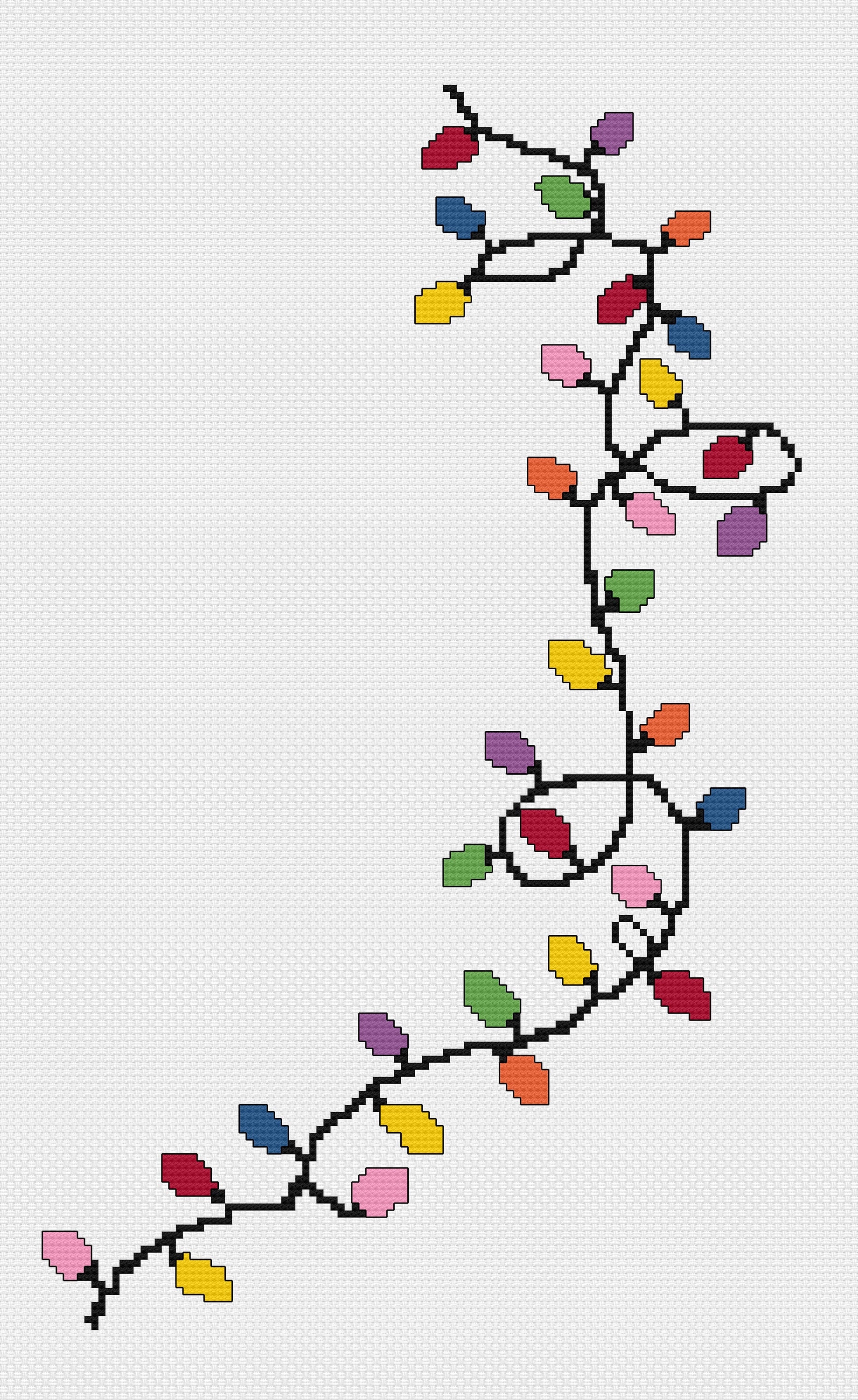 Christmas Tree Lights Cross Stitch Pattern I Christmas I Holiday I ...