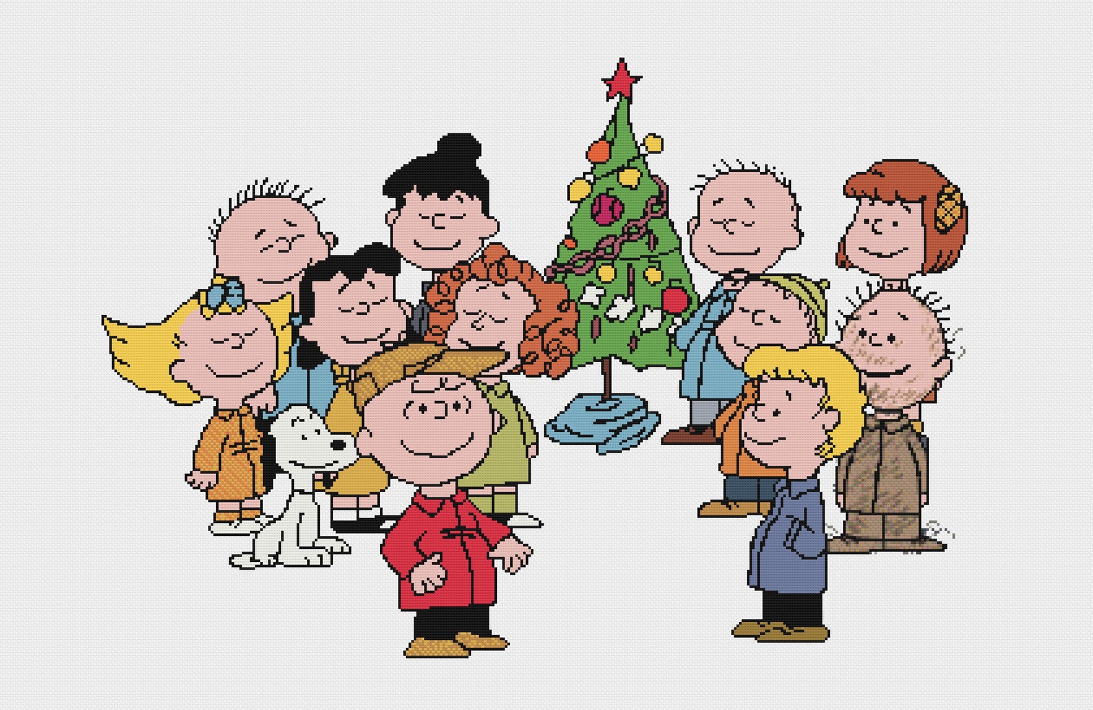Charlie Brown Christmas Cross Stitch Pattern: Peanuts Gang (PDF Pattern ...