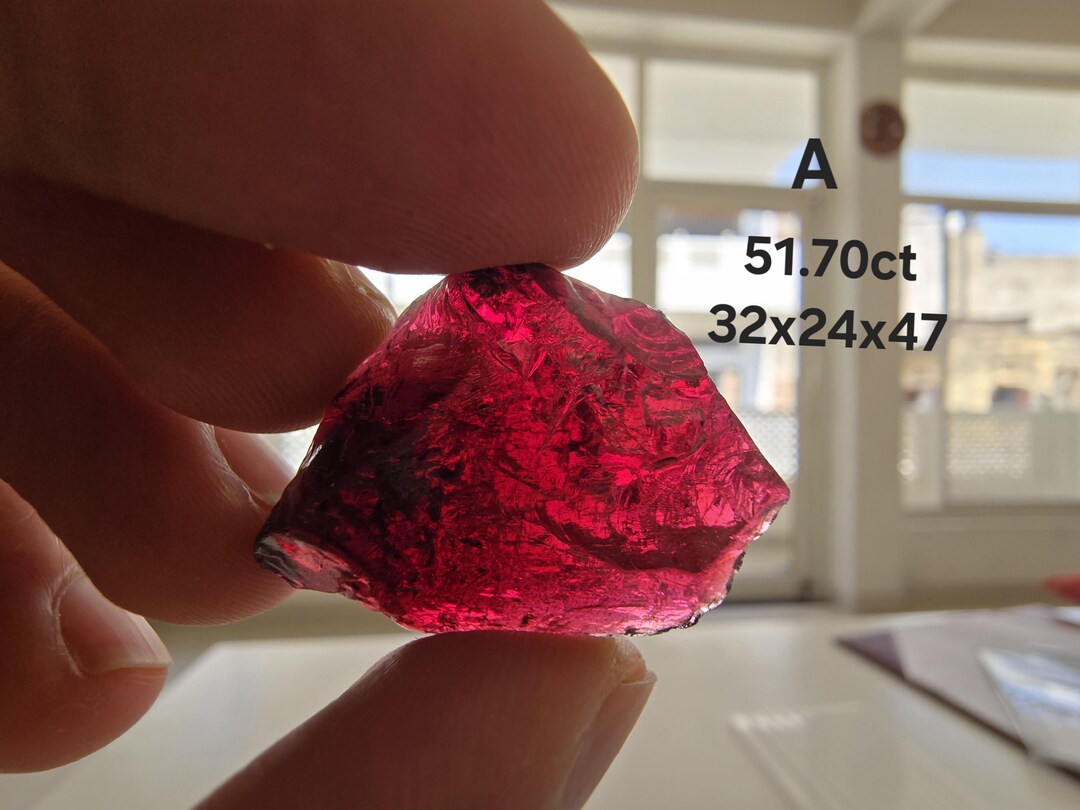 Rhodolite Garnet Raw Slices- Large Size- Red Pink Garnet- 100%natural ...
