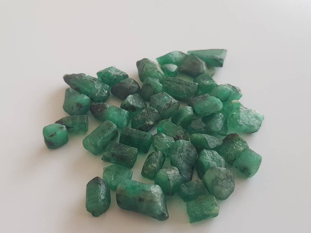 10pc lot Emerald rough stone 100%Natural raw emerald loose | Etsy